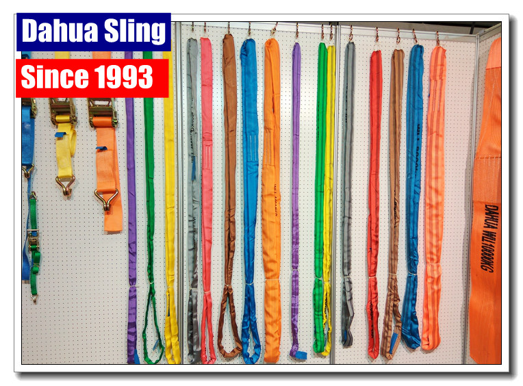 Foldable Safety Red Lifting Straps , 6 Ftt 5300 Lb Round Sling Belt Soft