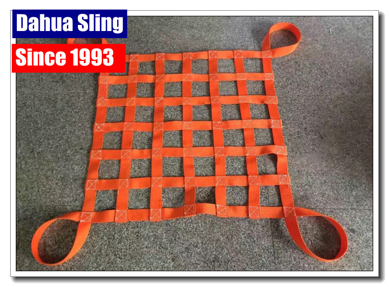 Helicopter Lifting Webbing Cargo Net , Flat Webbing Truck Bed Cargo Net