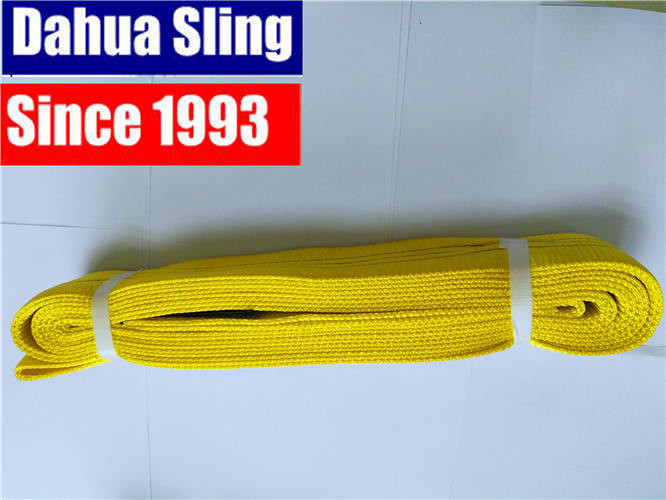 One Way Polyester Lifting Slings , Yellow Lifting Straps 3000KG W.L.L